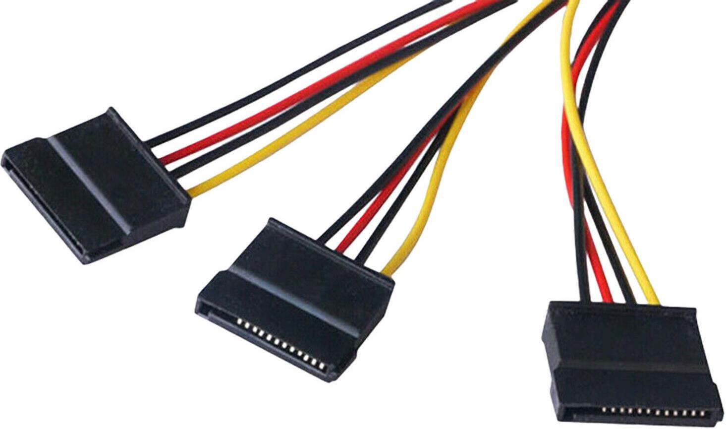 Alfais 4985 Kasa içi 3 Port ide Molex Sata Power Hdd 4 Pin Güç Kablosu ...